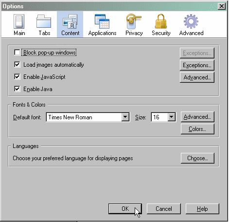 MCCC ANGEL Gateway: Disabling Pop-up Blockers in Firefox